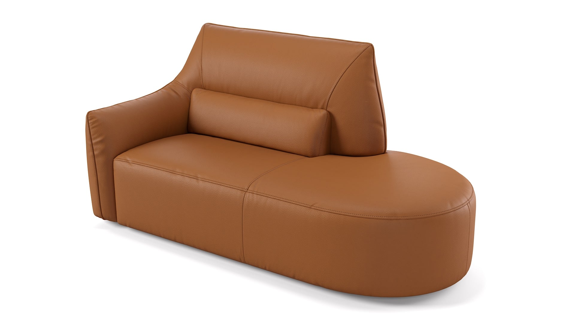 Leder Récamiere | runde Ottomane | Sofanella