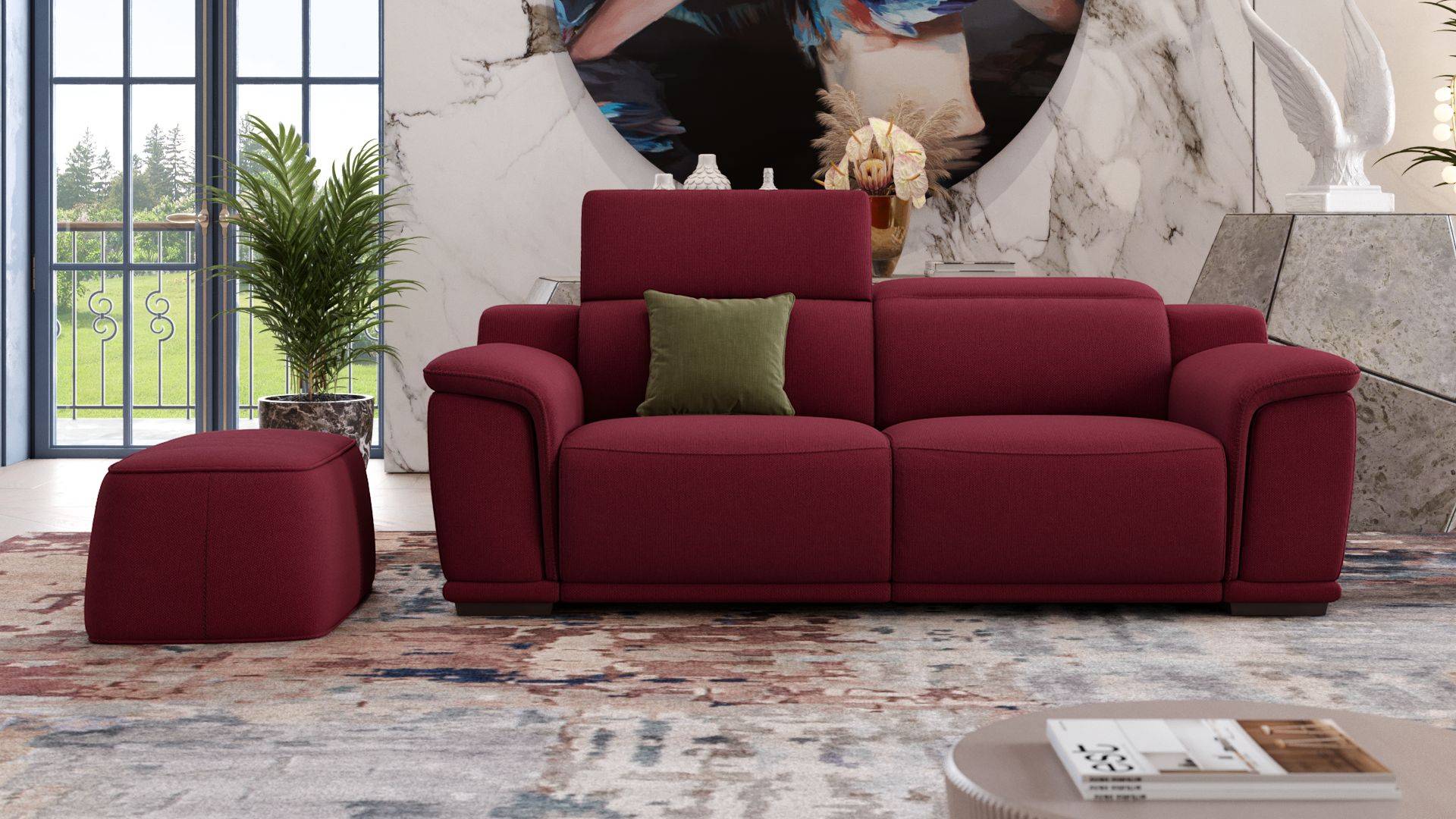 Eleganter Stoffhocker Montefino | Sofanella