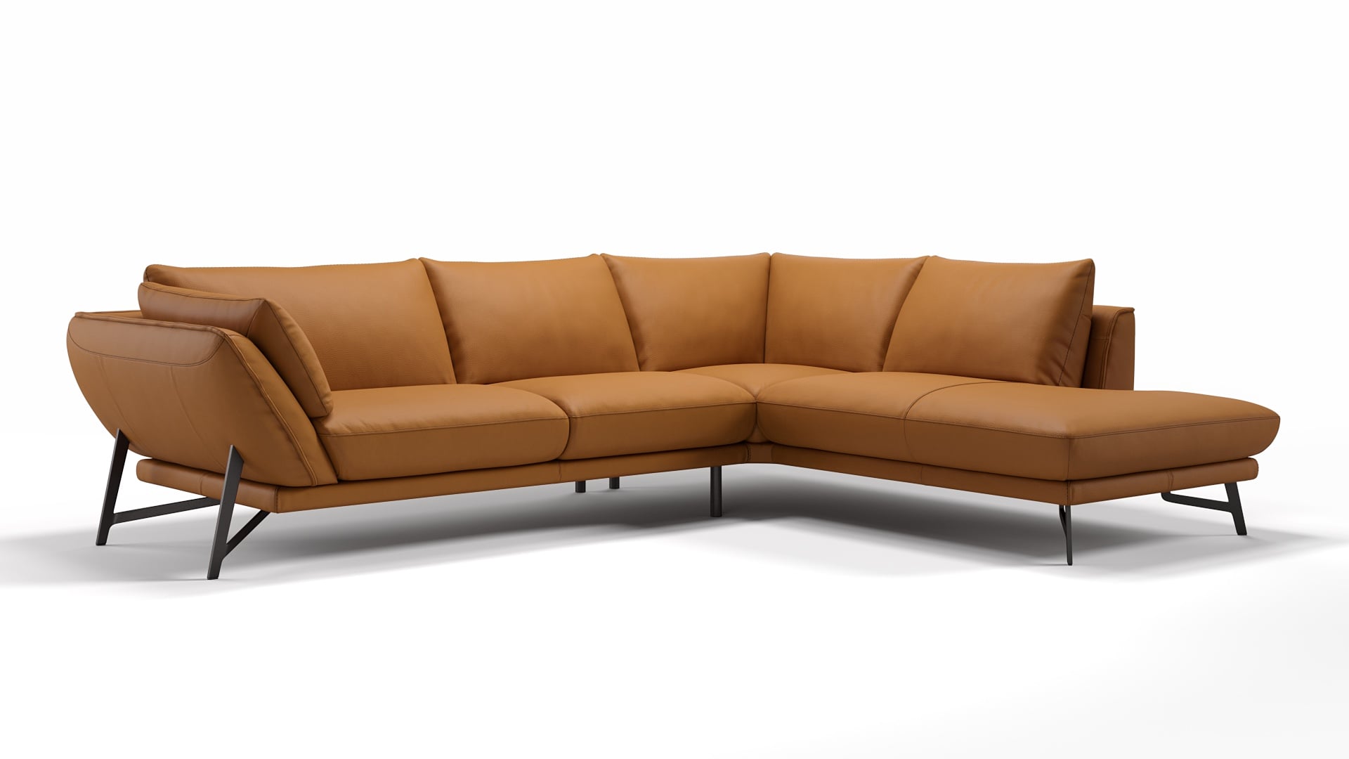 Stella Echtleder Ecksofa | Design Couch in Leder | Sofanella