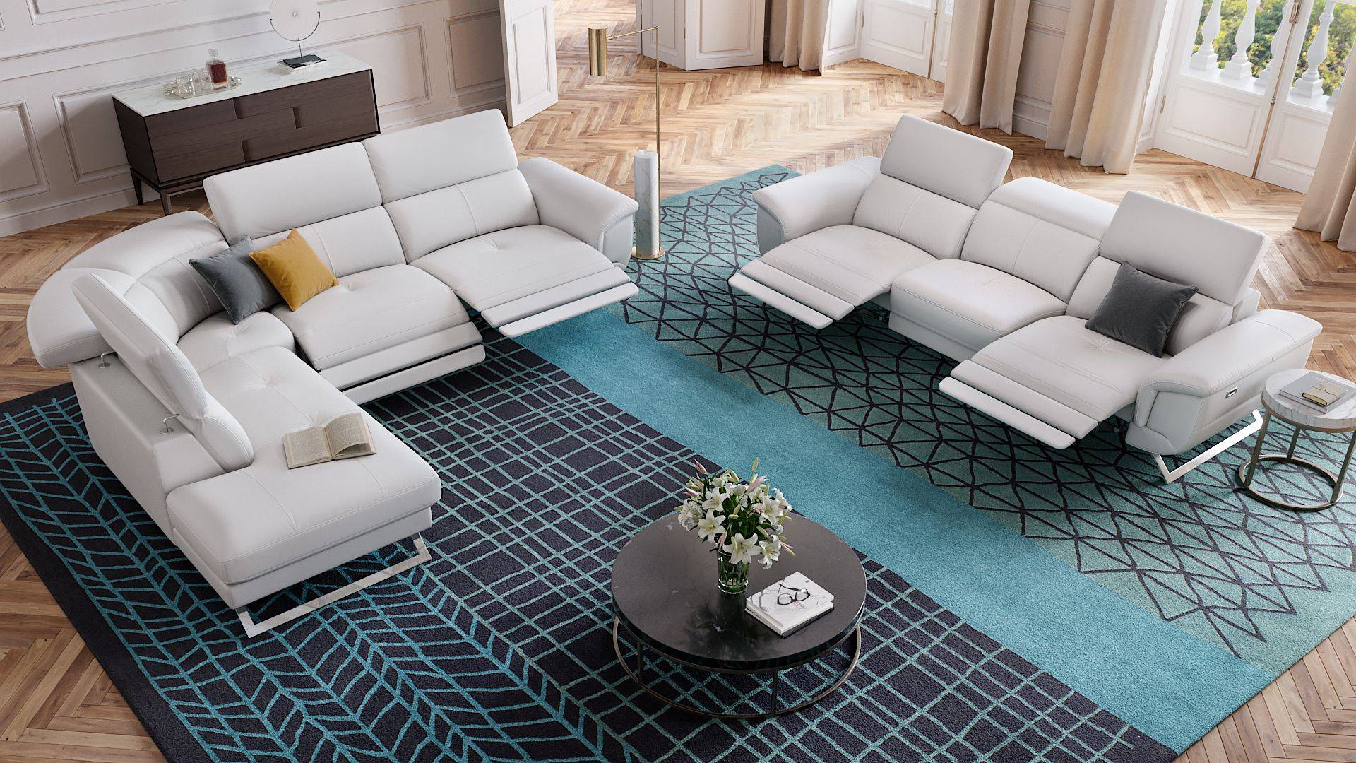 Designersofa 3 Sitzer | Ledercouch | Sofanella